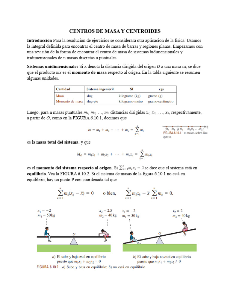 Centros de Masa y Centroides | PDF | Integral | Vector Euclidiano