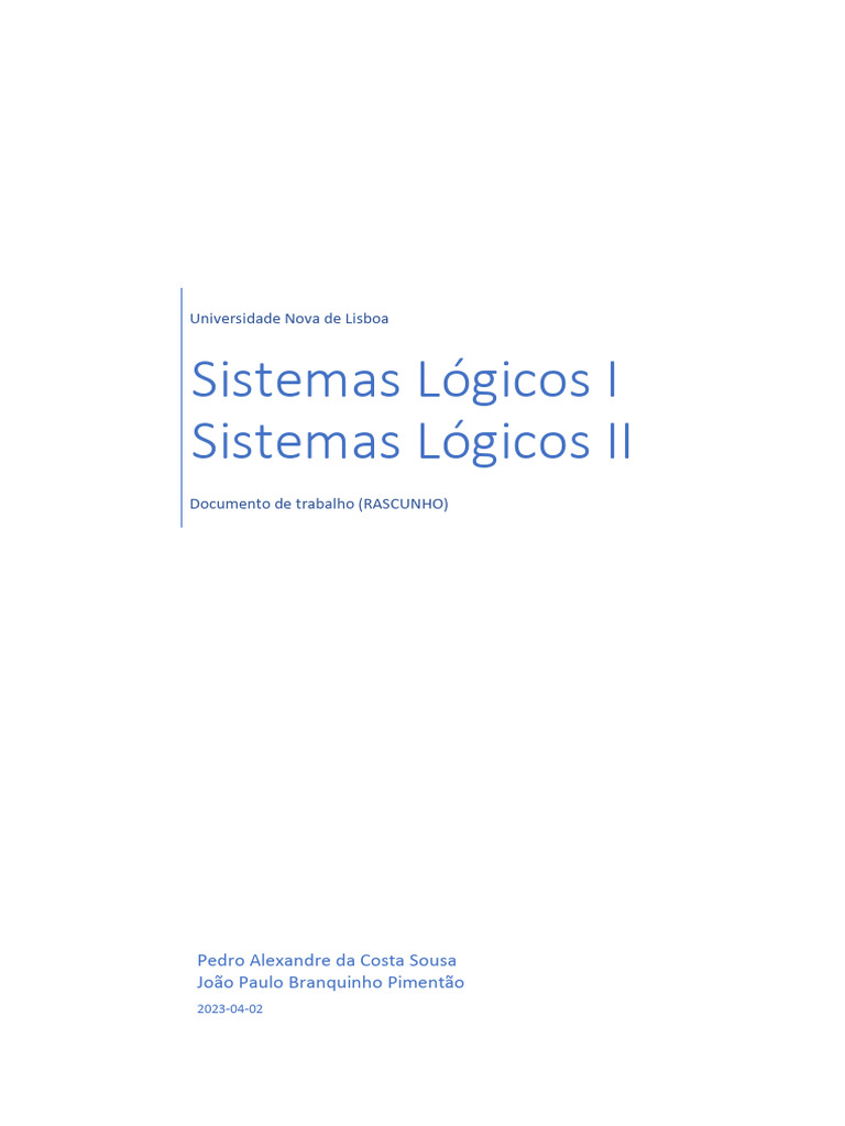 Fundamentos de Sistemas Lógicos | PDF | Armazenamento de dados de ...