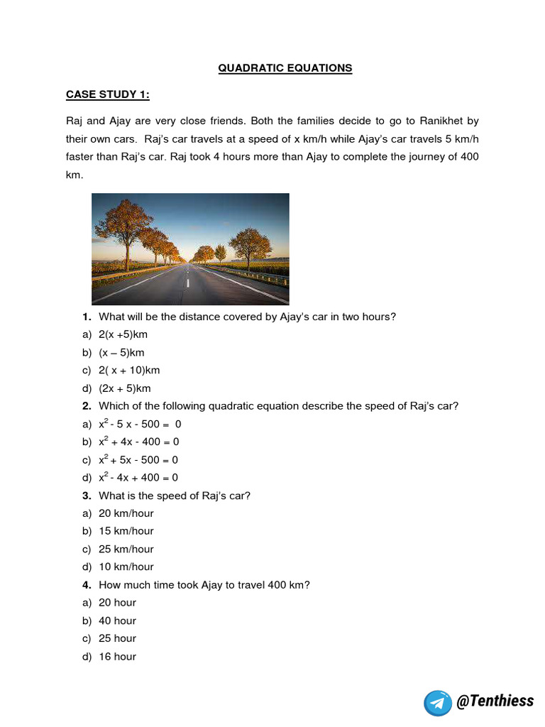 Quadratic Equations Case Studies | PDF | Sphere | Electric Energy Consumption