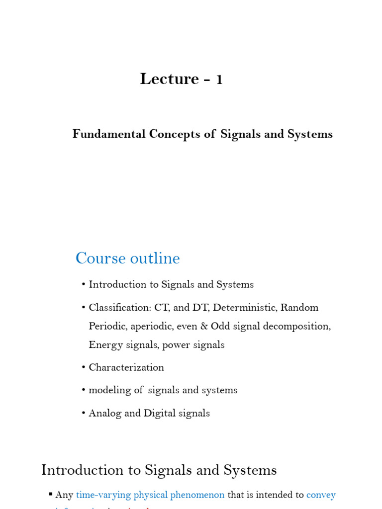 Lecture - 1 | PDF | Electronics | Telecommunications Engineering