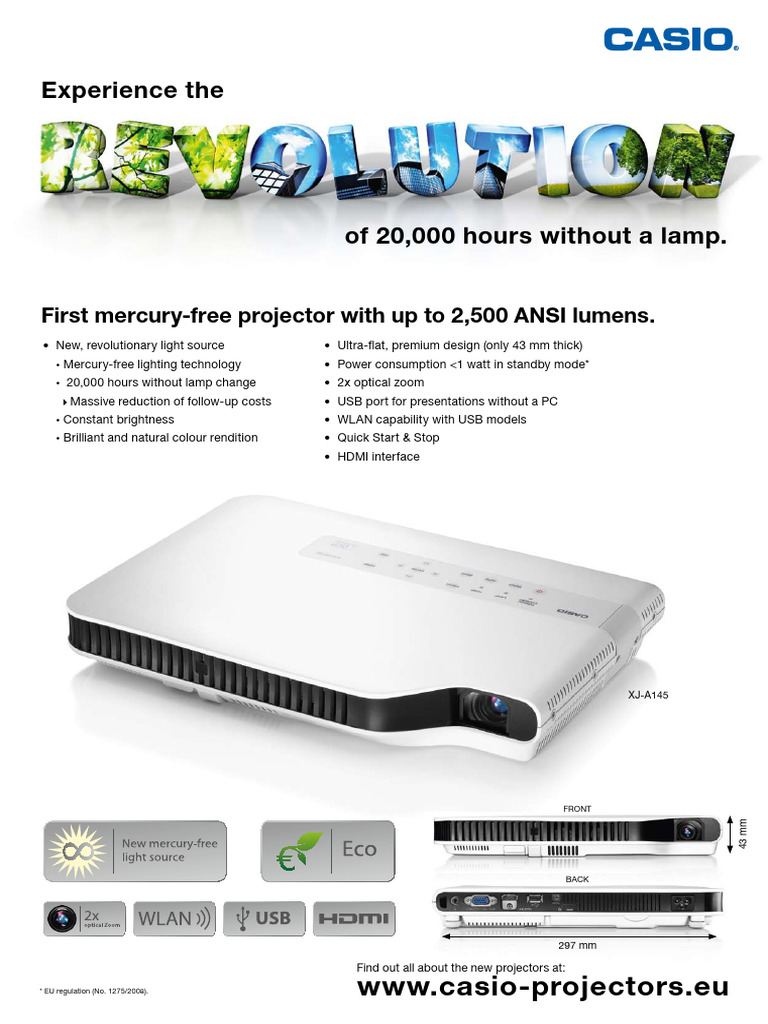 Factsheet Casio Projectors EN | PDF | Lighting | Light