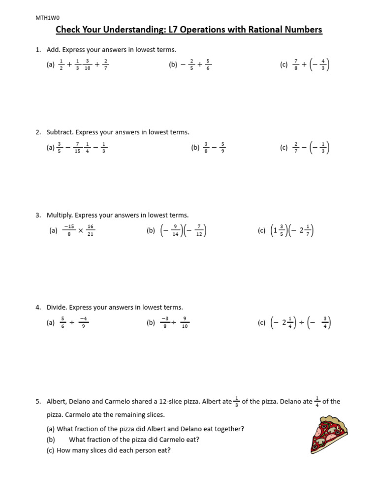 CYU Lesson 7 Operations With Rational Numbers | PDF | Number Theory ...