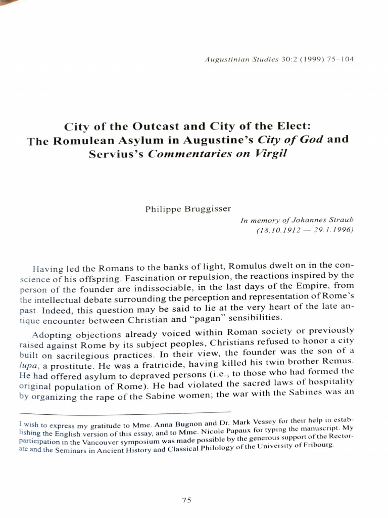 Bruggisser 1999 Asylum | PDF | Constantine The Great | Romulus And Remus