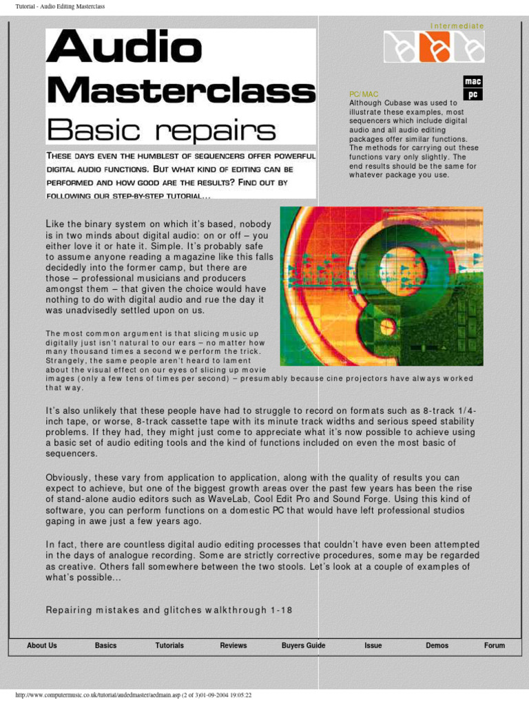 Tutorial Audio Editing Masterclass Pdf Pitch Music Editing