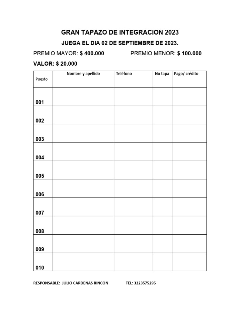Gran Tapazo de Integracion 2023 | PDF