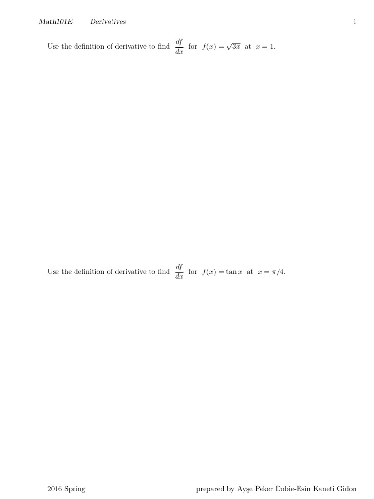 MAT101E_Derivatives | PDF | Differential Equations | Elementary Mathematics