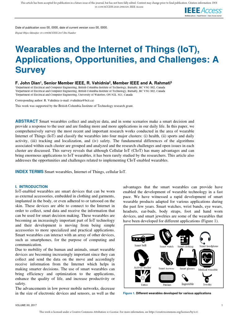 Wearables and the Internet of Things IoT Applicati | PDF | Internet Of ...