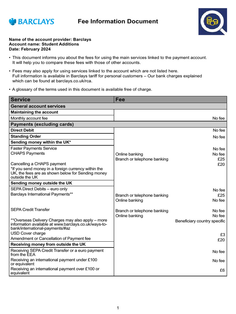 FeeInformation StudentAdditions | PDF | Overdraft | Transaction Account