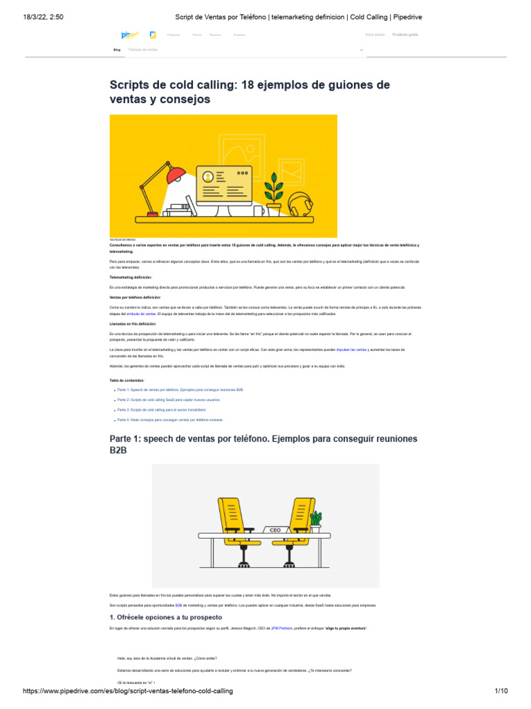 Script de Ventas Por Teléfono - Telemarketing Definicion - Cold Calling ...