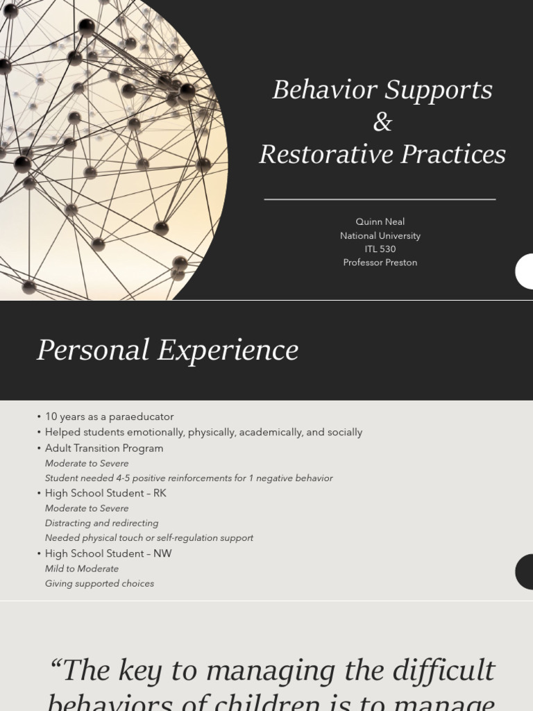 Behavioral Support Restorative Practives | PDF | Goal Setting ...