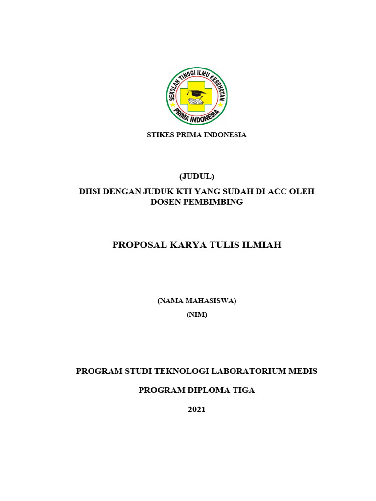 Template Karya Tulis Ilmiah TLM Tahun 2020 | PDF