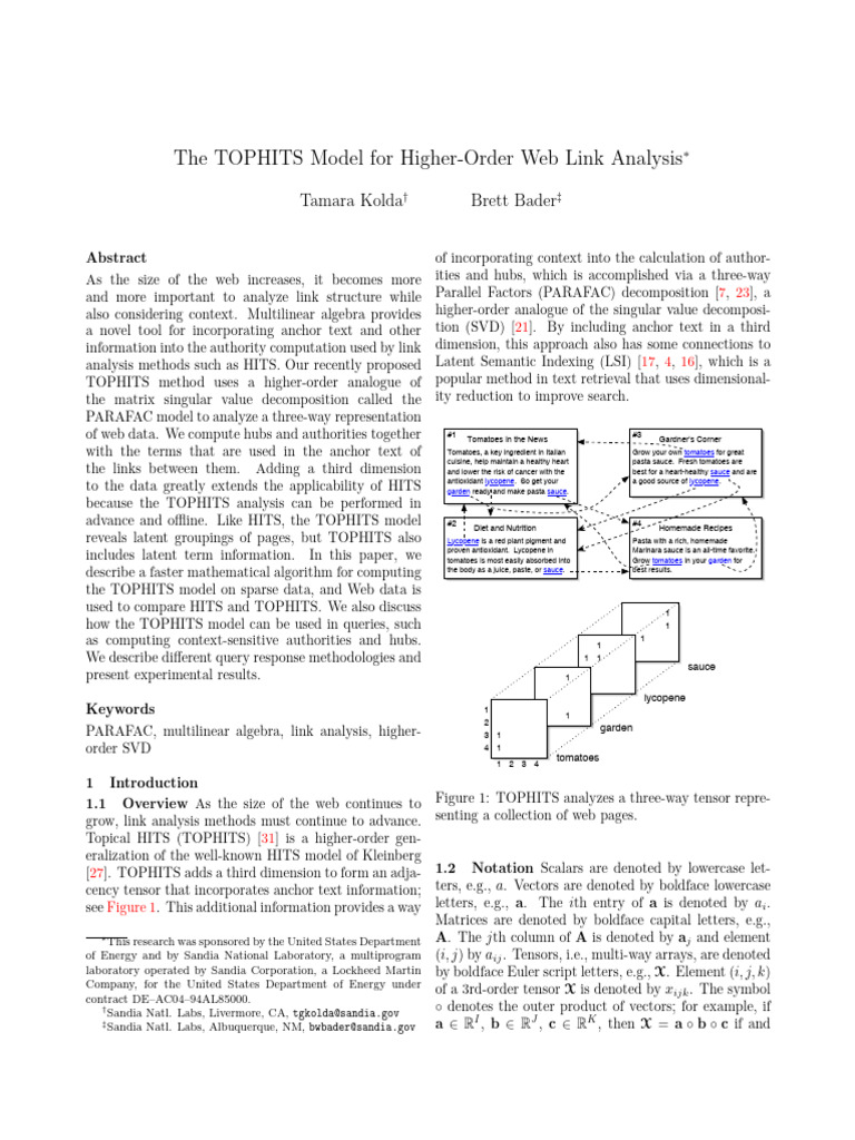 21tamara Kolda SIAMLACS | PDF | Matrix (Mathematics) | Tensor
