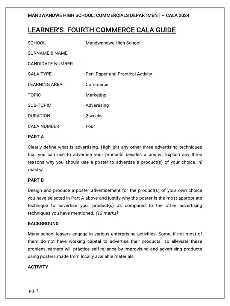 Fourth Cala 2024 | PDF | Advertising | Learning