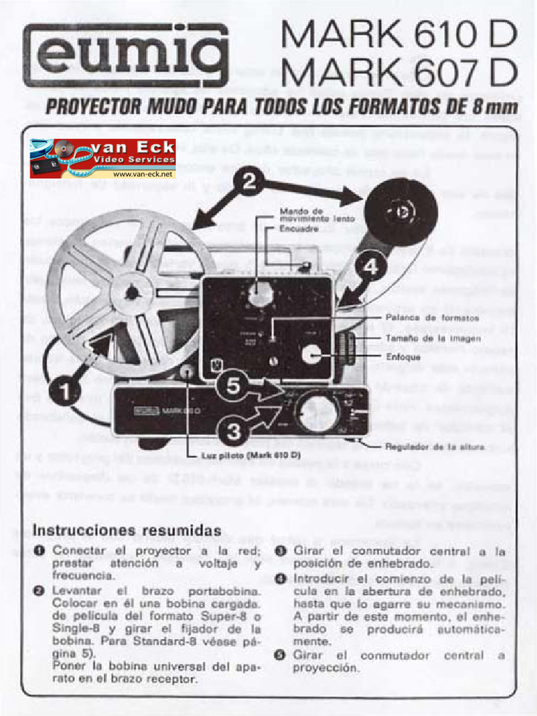 Eumig Mark607d 610d Manual Spanish Ma 0551 | PDF