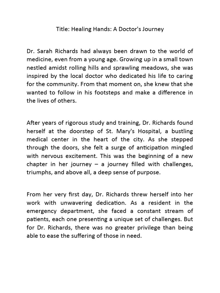 Hospital Story | PDF | Emergency Department | Hospital