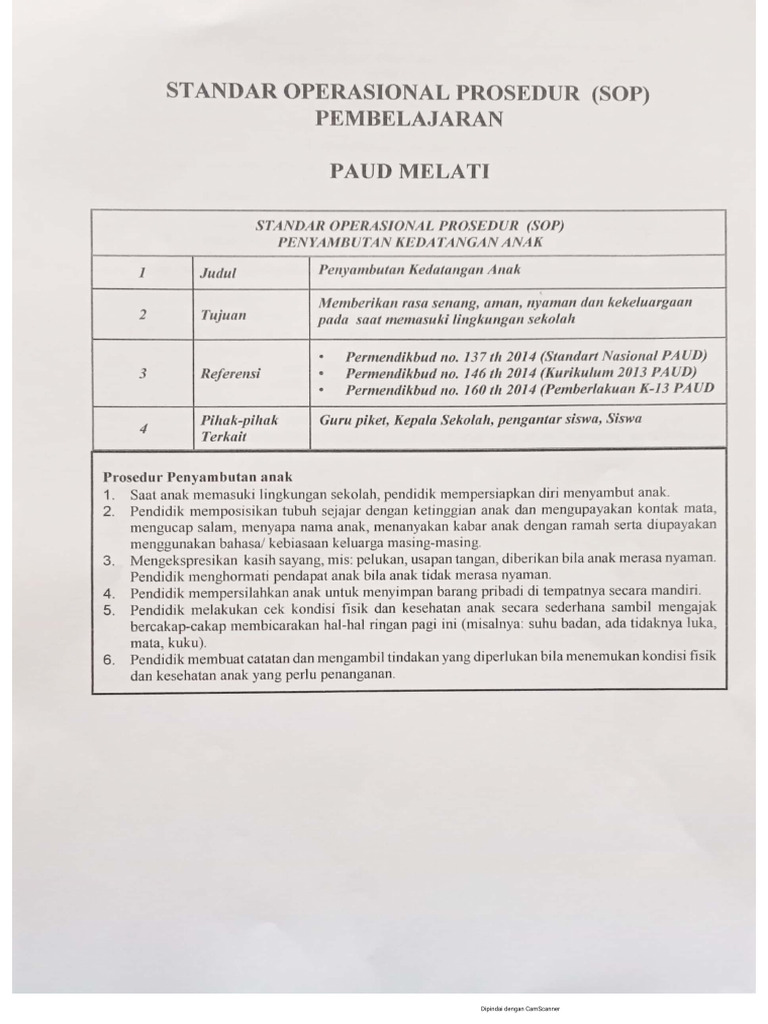 Paud SOP | PDF
