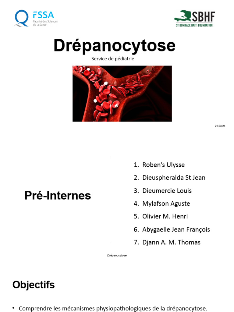 Drepanocytose | PDF | Accident vasculaire cérébral | Médecine clinique