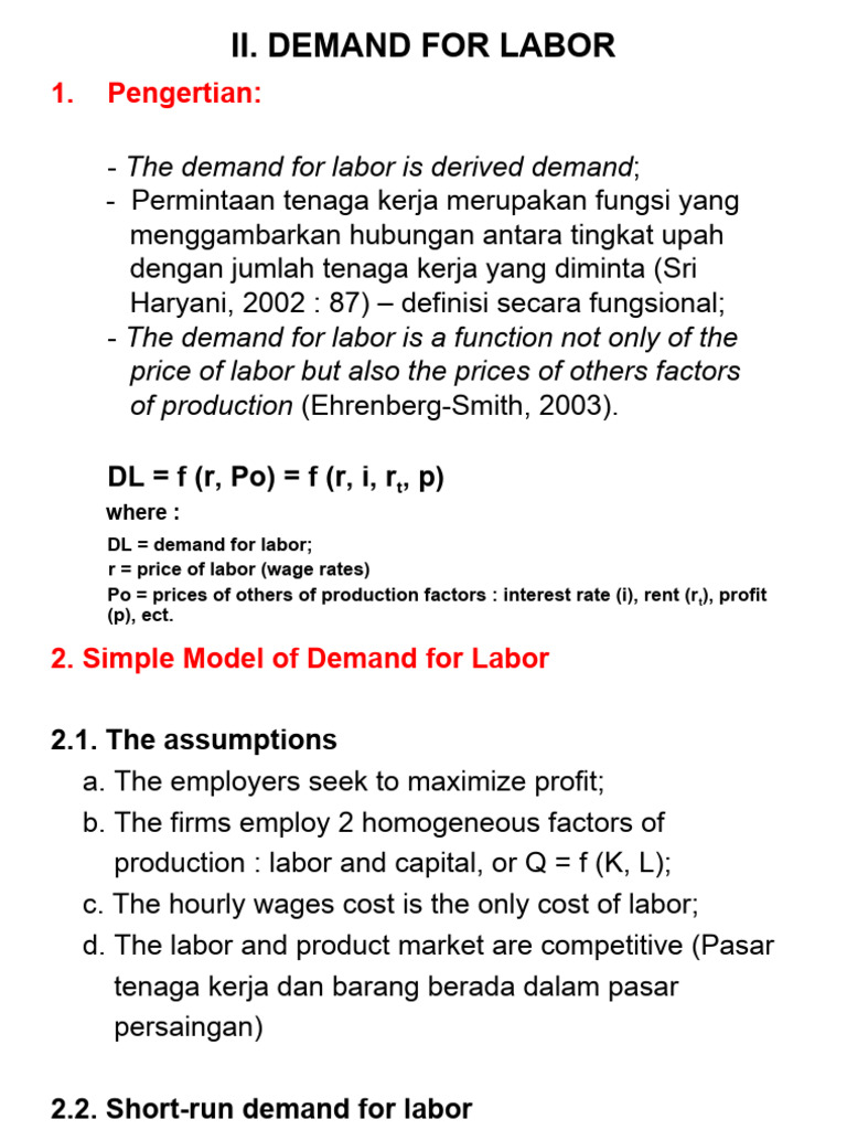IIIa-DEMAND FOR LABOR-1 | PDF | Labour Economics | Demand