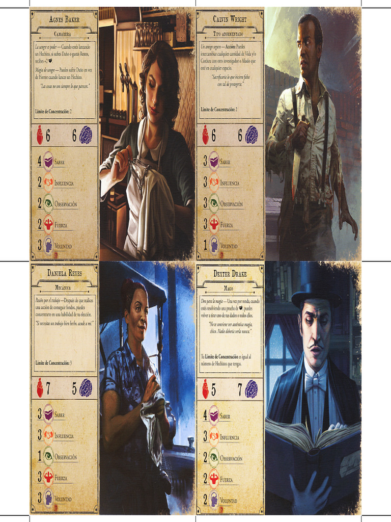 Tarjetas Personajes | PDF