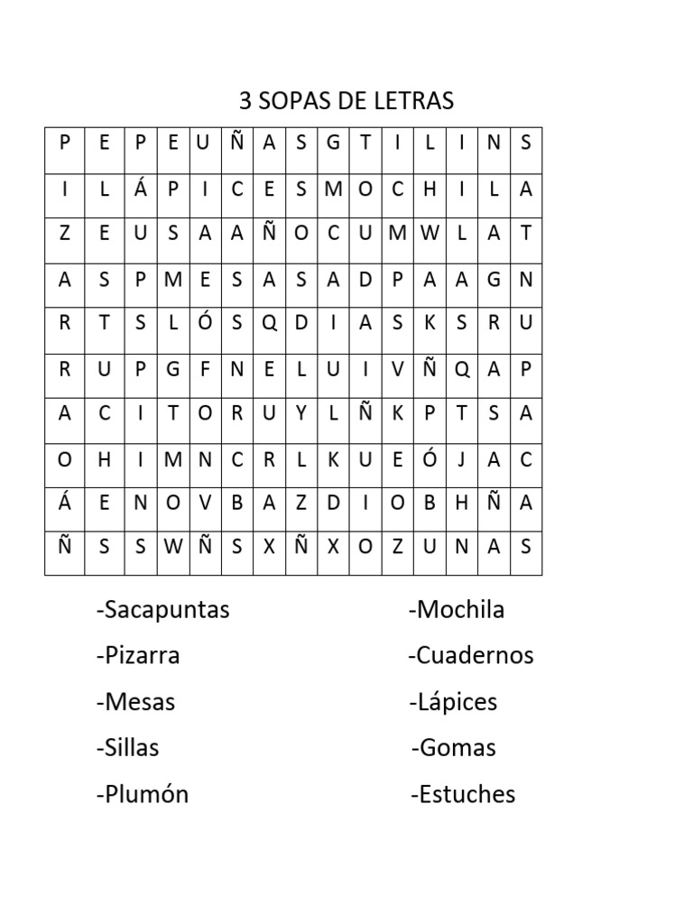 3 Sopas de Letra | PDF