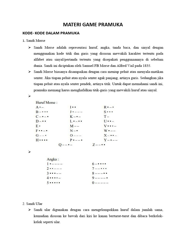 Materi Game Pramuka | PDF