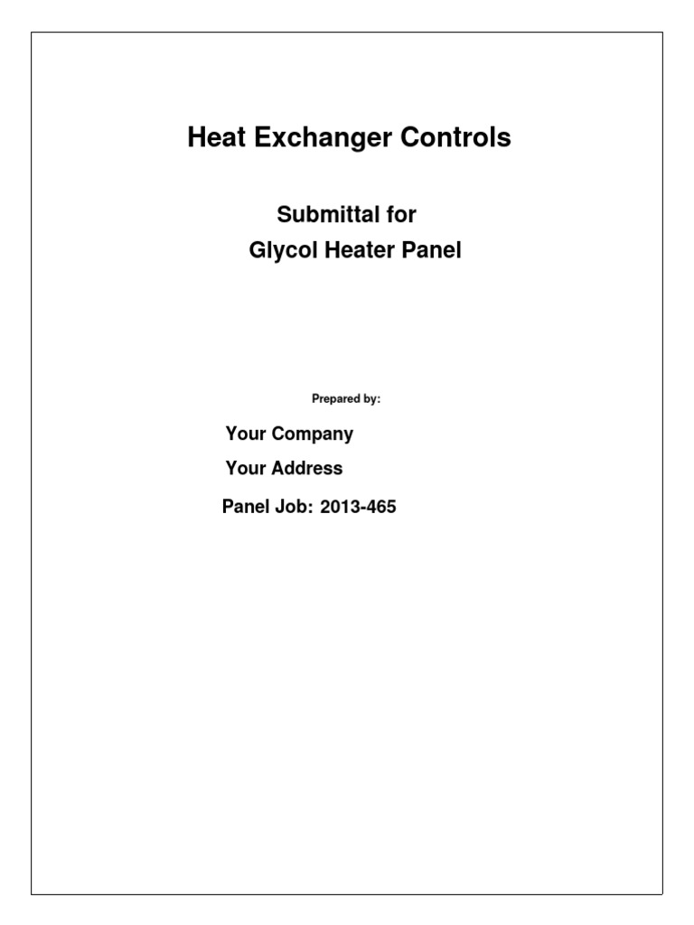 Heat Exchanger Control Panel Submittal | PDF | Door