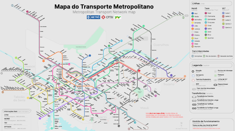 Mapa do Transporte Metropolitano Futuro | PDF