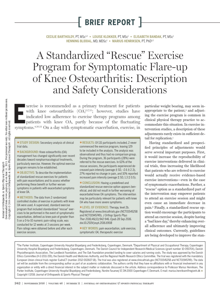 Jospt 2016 6908 | PDF | Randomized Controlled Trial | Physical Therapy