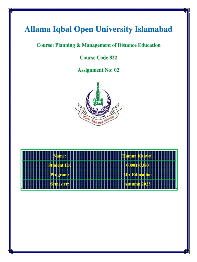 832 - 2 Hamna Kanwal | PDF | Evaluation | Educational Assessment