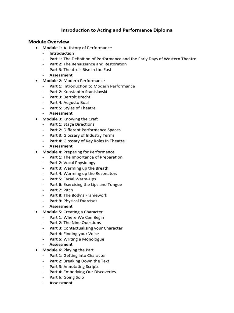 Module Overview | PDF | Acting | Theatre