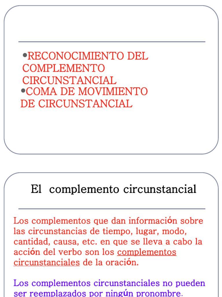 Reconocimiento de Circunstancial y Coma de Movimiento de CC | PDF ...