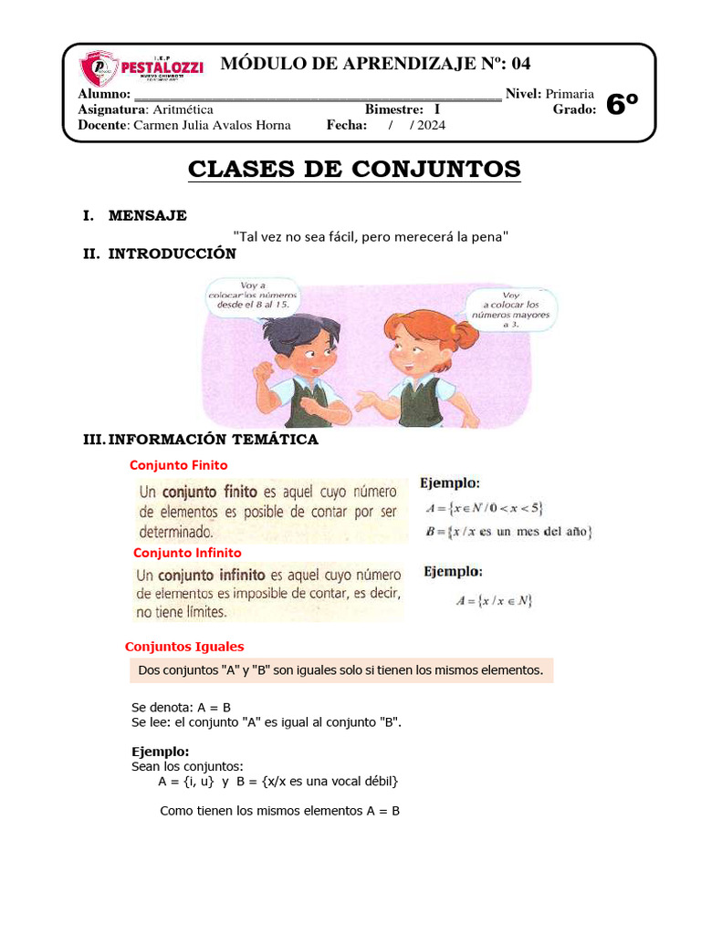 Módulo 4 Aritmetica 6TO GRADO | PDF | Conjunto (Matemáticas) | Matemáticas