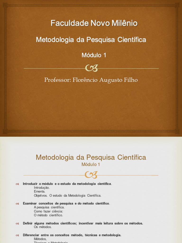 Aula Modulo 1 Metodologia Cientifica | PDF | Método científico | Science