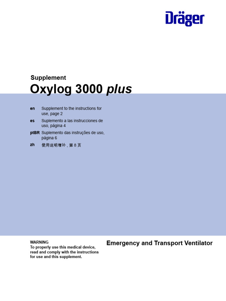 oxylog_3000_plus | PDF | Respiration | Metrology