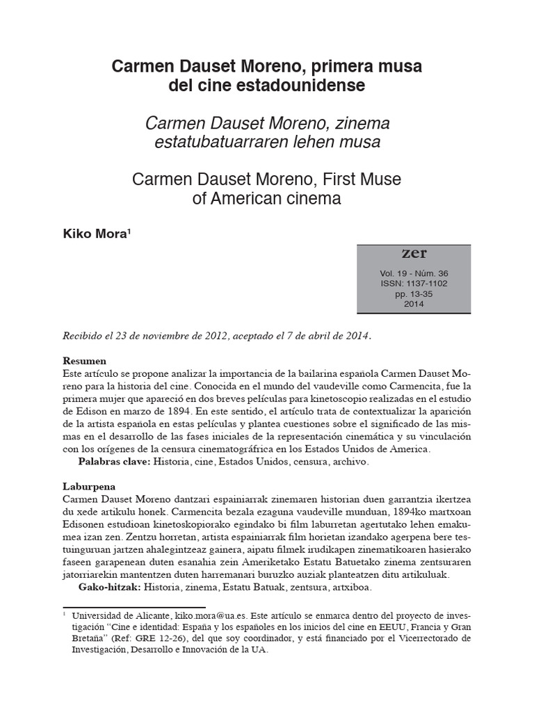 Carmen Dauset Moreno Primera Musa Del Ci | PDF | Historia | Clásicos