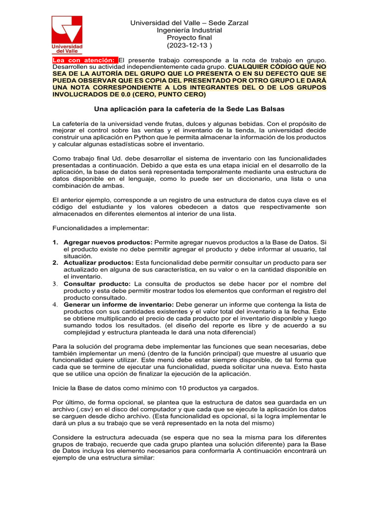 Proyecto Final | PDF | Bases de datos | Python (lenguaje de programación)