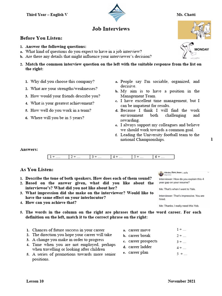 Job Interviews CLT Communicative Language Teaching Resources Fun ...