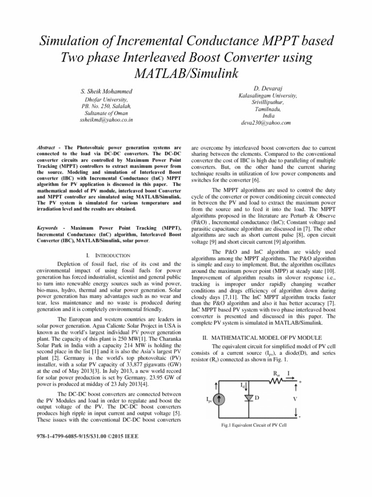 Inc MPPT Algorithm | PDF | Photovoltaics | Solar Power