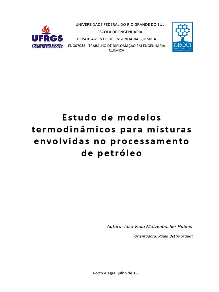 Júlia Viola Matzenbacher Hübner | PDF | Solubilidade | Termodinâmica
