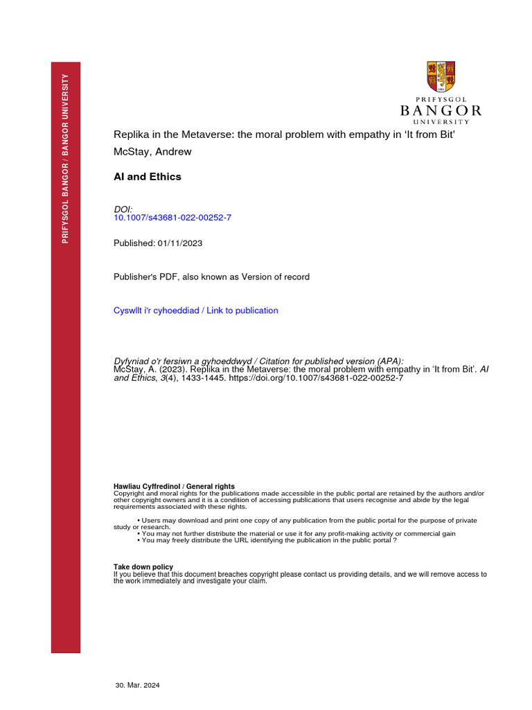 Replika | PDF | Empathy | Reality