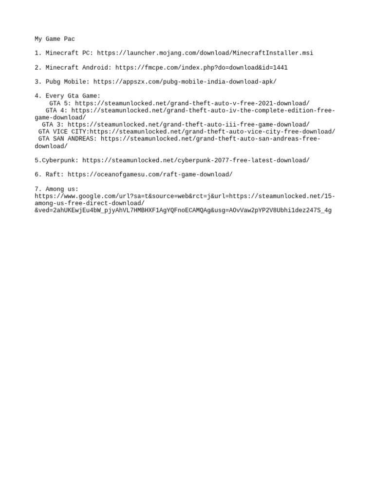 SPOILER My Game Pack 1 | PDF