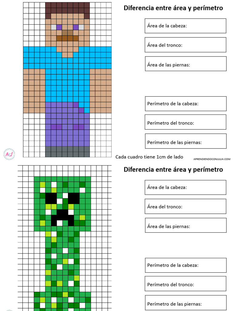 Actividades de Área y Perímetro en Minecraft | PDF | Deportes y ...