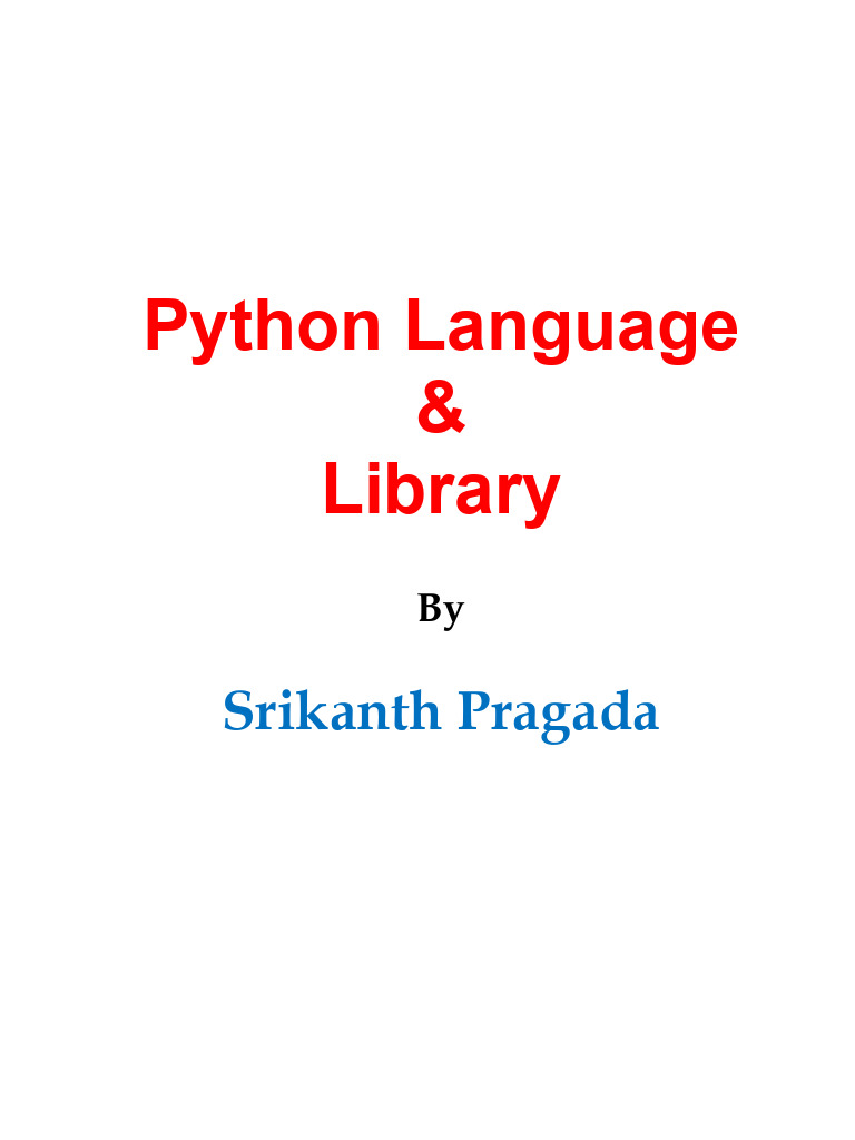 Python Course Material - Srikanth Pragada | PDF | Boolean Data Type | Parameter (Computer ...