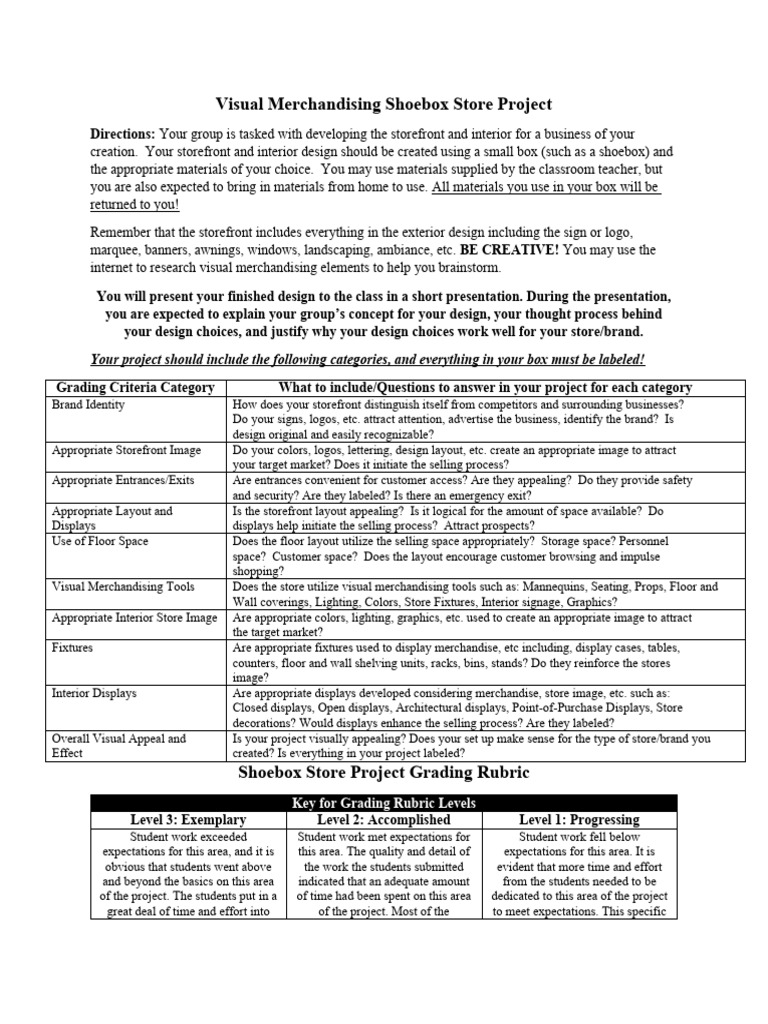 Shoebox Store Visual Merchandising Project | PDF | Human Communication ...