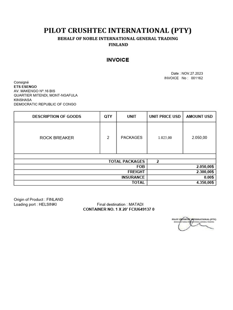 Ets Esengo Pilot Crushtec International | PDF