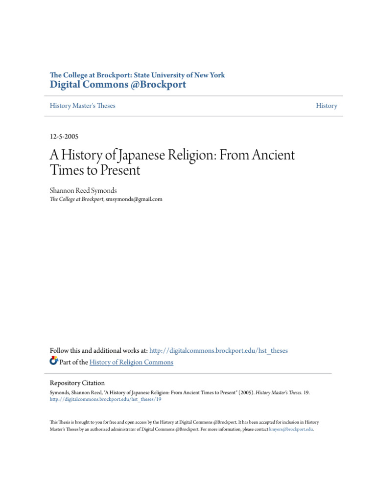 A History of Japanese Religion - From Ancient Times To Present | PDF ...