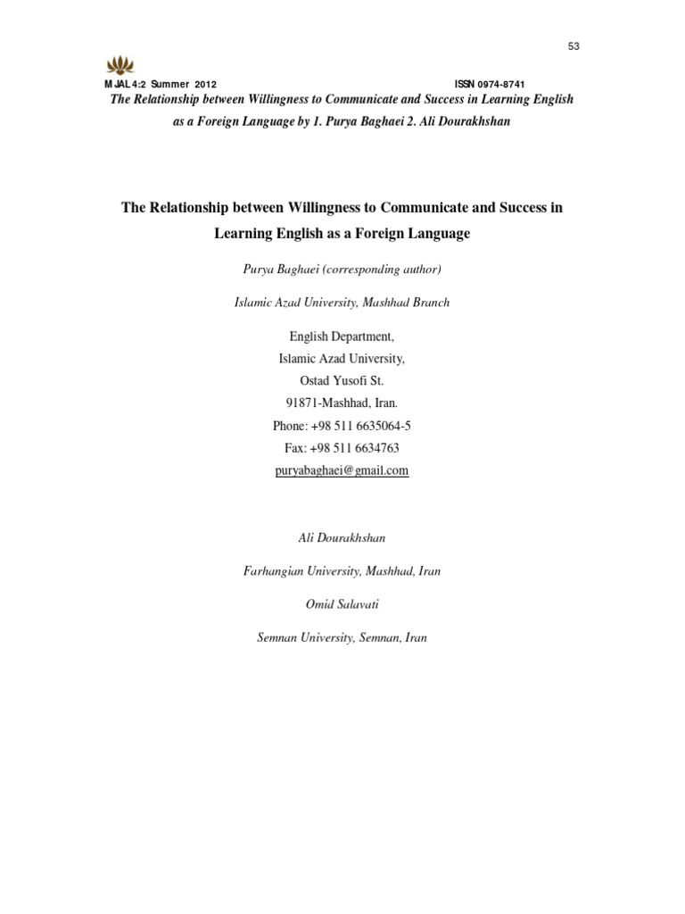 English Learning Success Factors | PDF | Second Language Acquisition ...