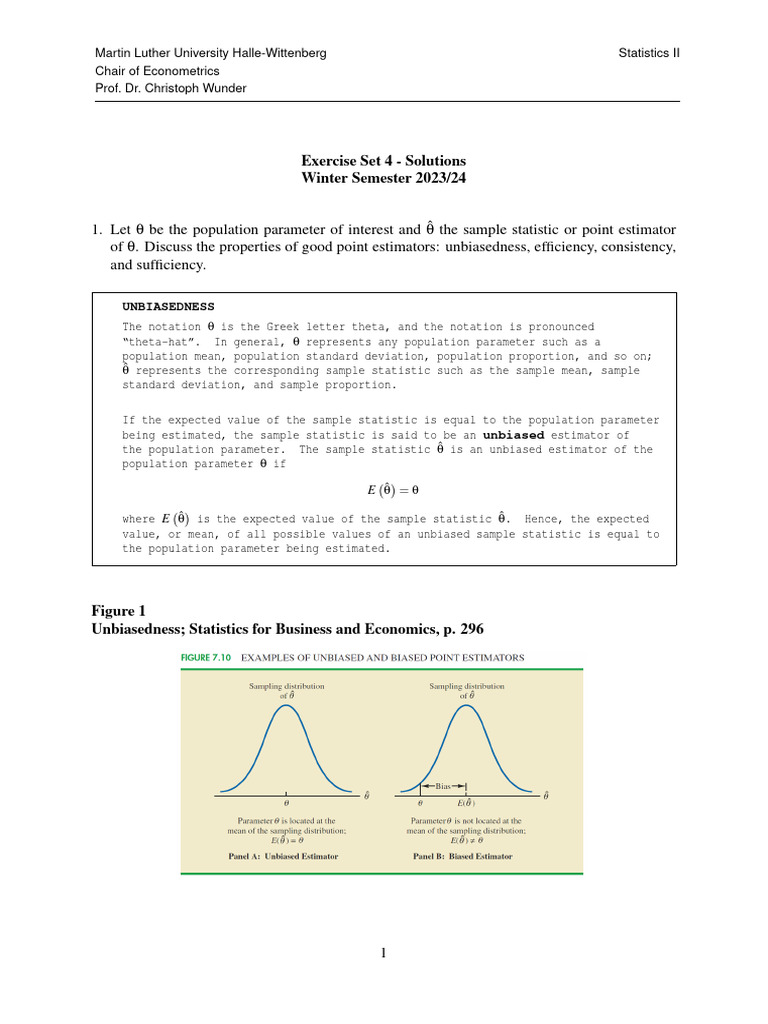 04 Stat2 Exercise Set4 Solutions Pdf Estimator Bias Of An Estimator