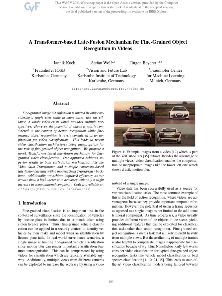 Koch A Transformer-Based Late-Fusion Mechanism For Fine-Grained Object Recognition in Videos ...