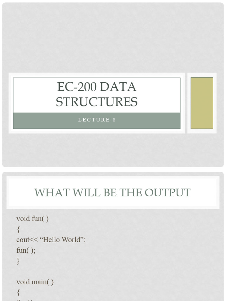LECTURE-10 (Recursio N) | PDF | Teaching Methods & Materials | Computers
